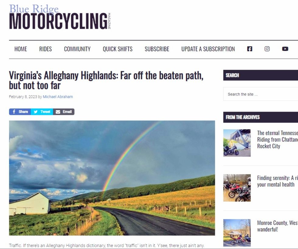 Best Motorcycle Routes in Virginia - Monterey Campground - Highland ...